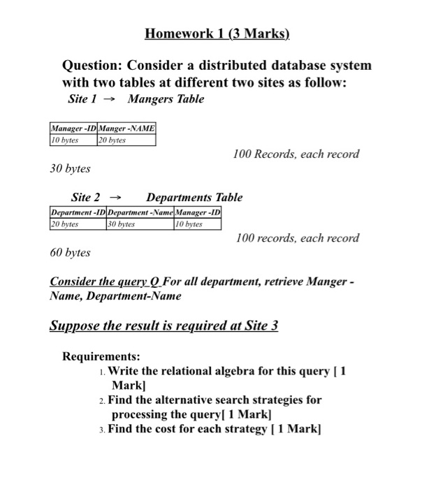 Solved Homework 1 (3 Marks) Question: Consider a distributed | Chegg.com