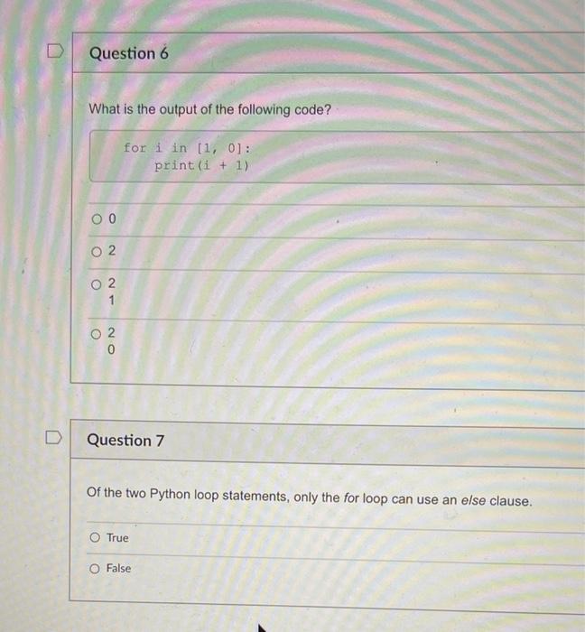 Solved Question 2 The Python if...elif...else construct | Chegg.com