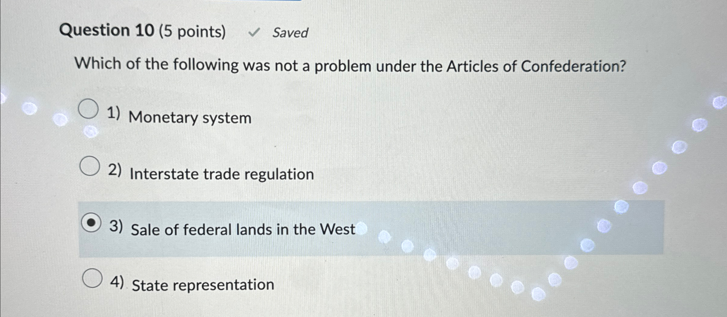 Solved Question 10 (5 ﻿points) ﻿SavedWhich of the following | Chegg.com