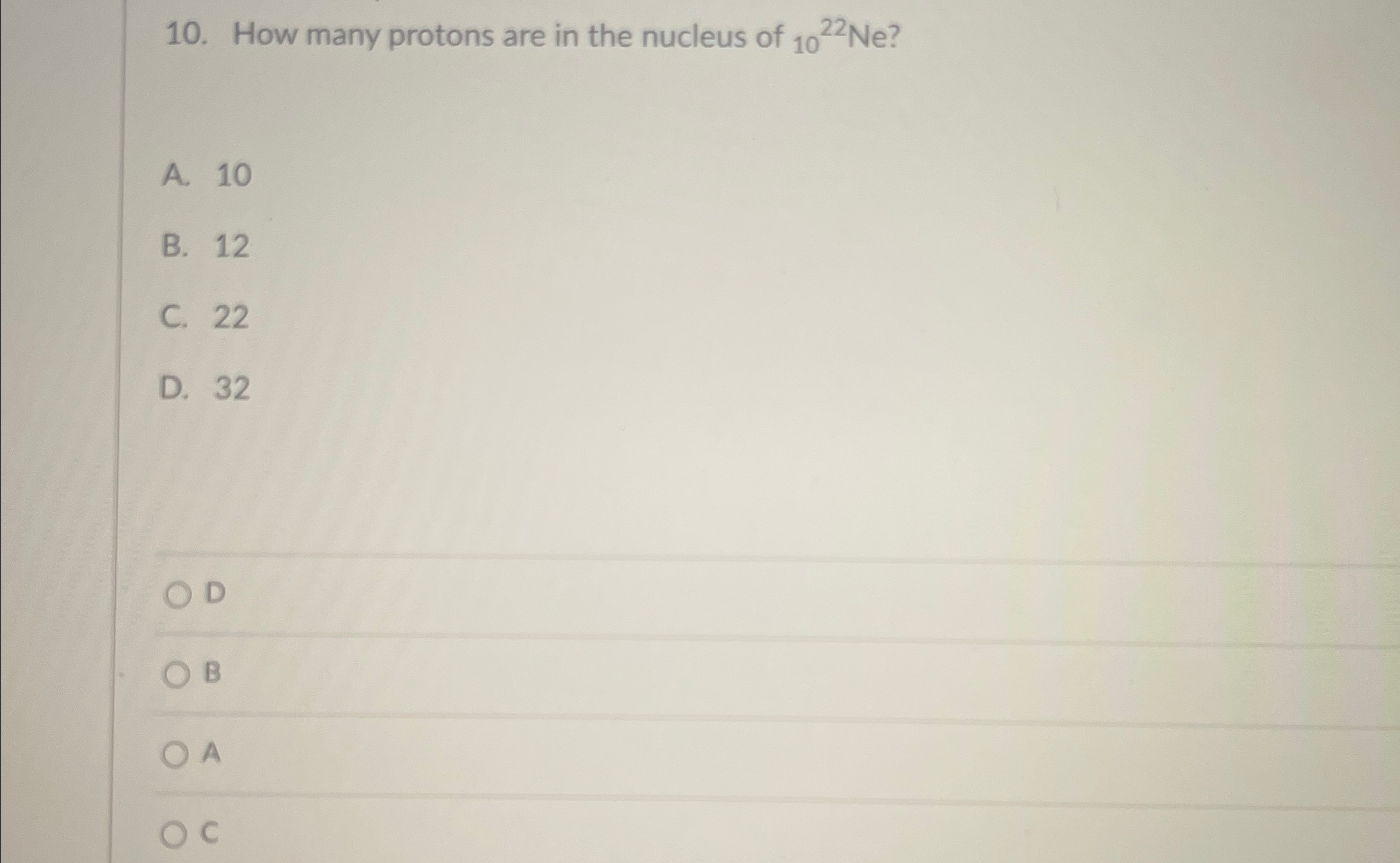 Solved How many protons are in the nucleus of | Chegg.com
