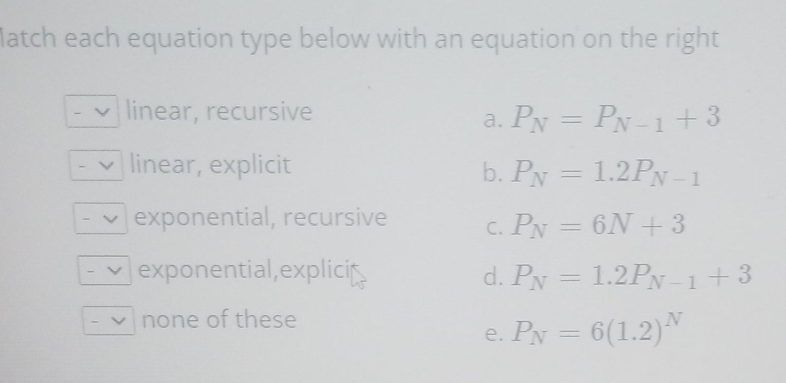 Solved latch each equation type below with an equation on | Chegg.com