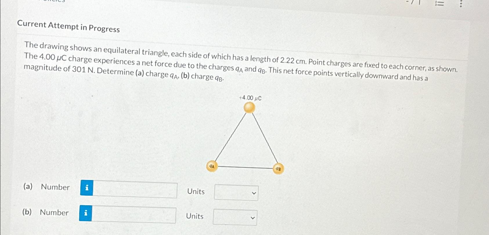 Solved Current Attempt in ProgressThe drawing shows an | Chegg.com