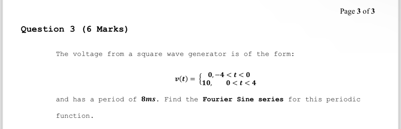 Solved Page 3 of 3Question 3 (6 Marks)The voltage from a | Chegg.com Solved Page 3 of 3Question 3 (6 Marks)The voltage from a | Chegg.com