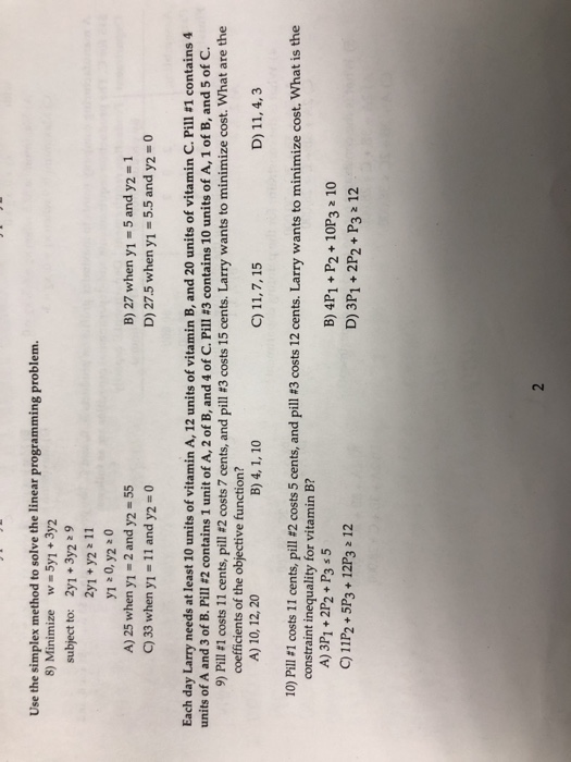 Solved Use The Simplex Method To Solve The Linear 6212