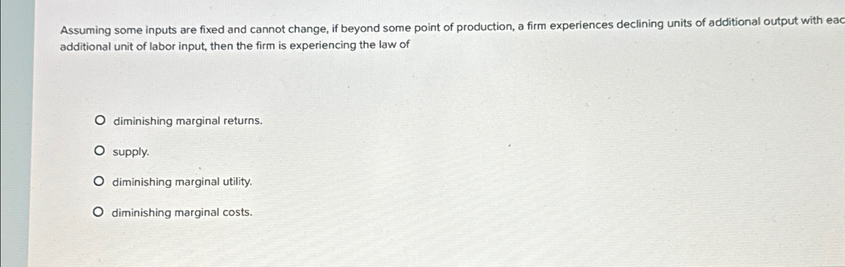 Solved Assuming some inputs are fixed and cannot change, if | Chegg.com