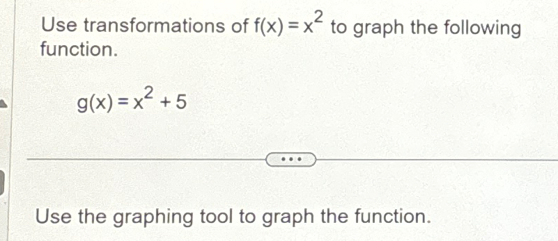 Solved Use transformations of f(x)=x2 ﻿to graph the | Chegg.com