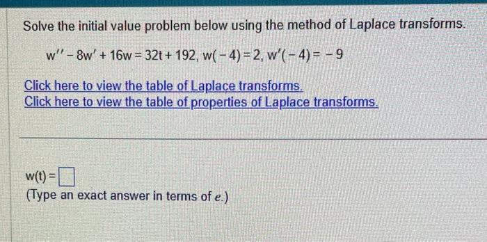 Solve the initial value problem below using the | Chegg.com