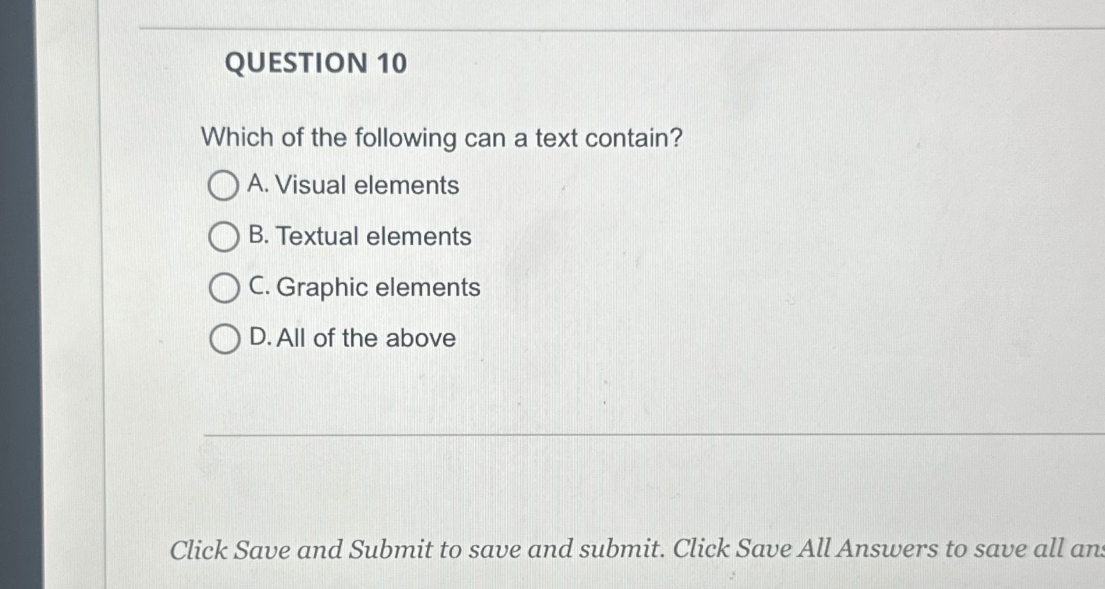 Solved QUESTION 10Which of the following can a text | Chegg.com