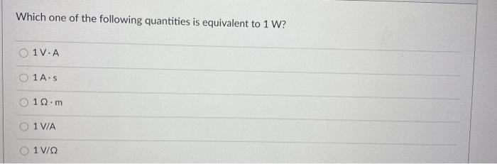Solved Which one of the following quantities is equivalent | Chegg.com