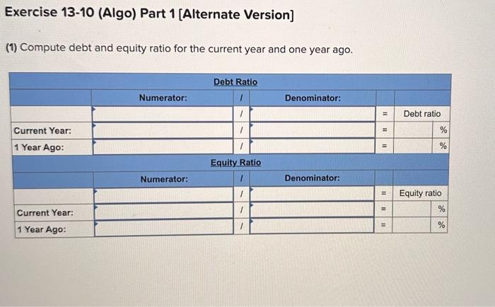 Solved Exercise 13-10 (Algo) Analyzing risk and capital | Chegg.com