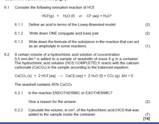 Solved Consider the following ionisation reaction of HCt : | Chegg.com