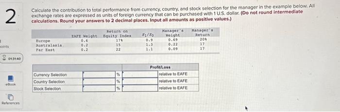 Solved Calculate the contribution to total performance from | Chegg.com
