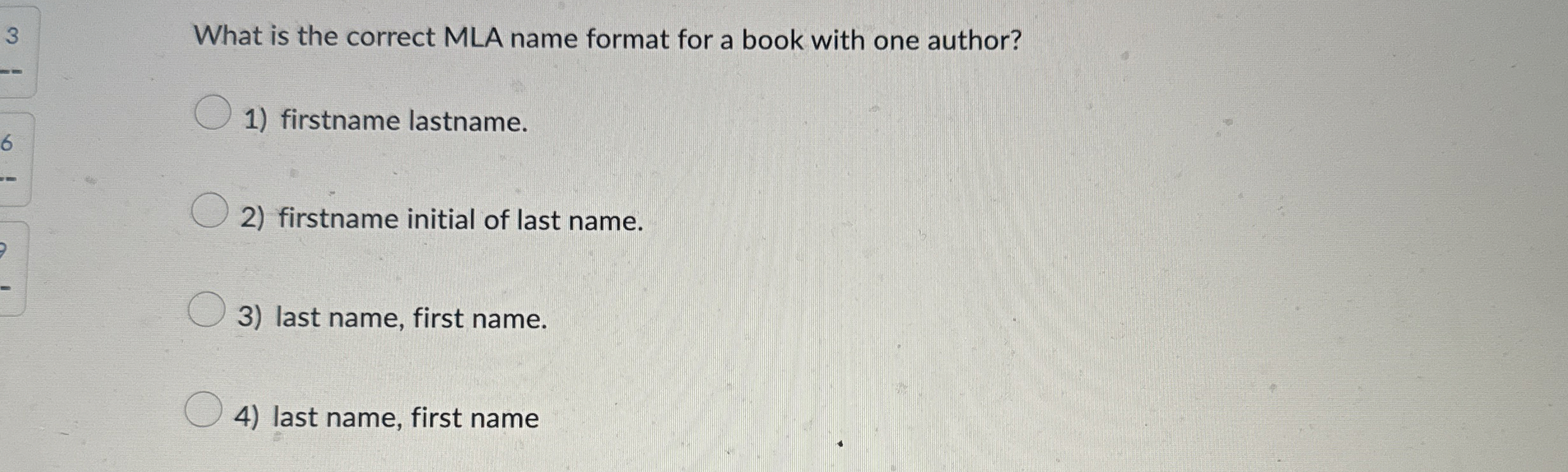 Solved What is the correct MLA name format for a book with | Chegg.com