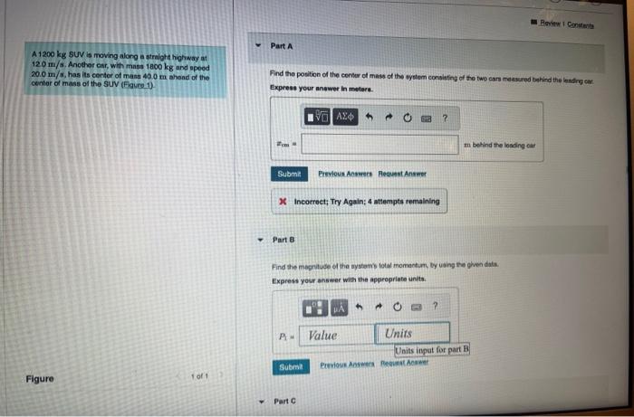 Solved A 1200 kg SUV is moving along a straight hiphiway at | Chegg.com