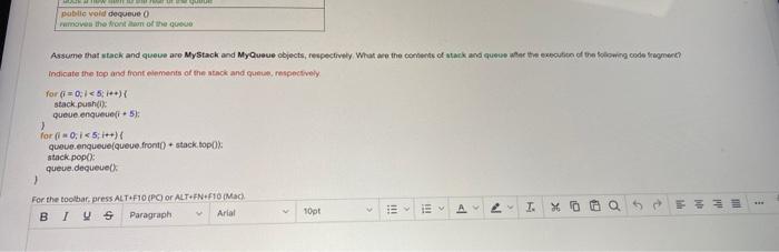 Solved ASAP Consider the following definitions of MyStack | Chegg.com