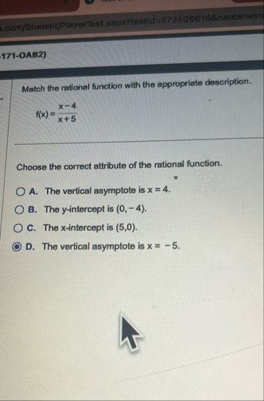 Solved 171-OAB2)Match the rational function with the | Chegg.com