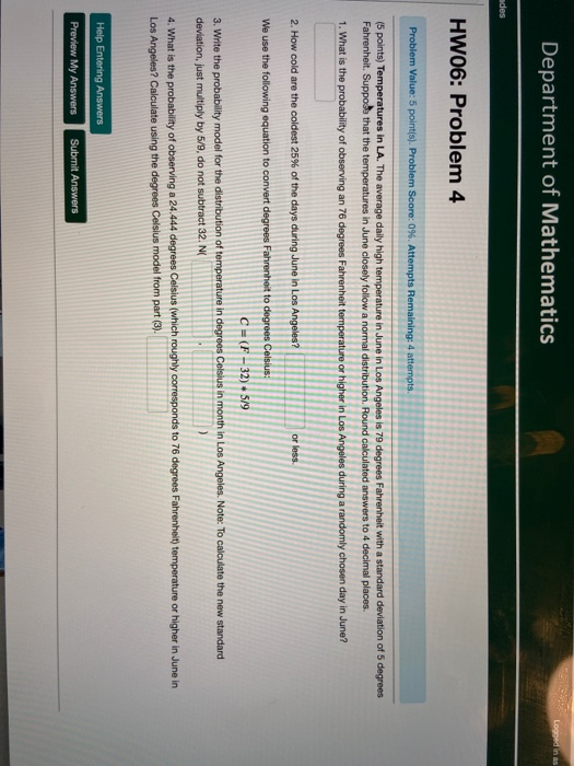 Solved Looped in as Department of Mathematics ades HW06: | Chegg.com