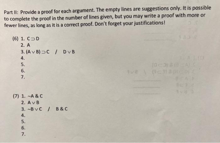 Part II: Provide a proof for each argument. The empty | Chegg.com