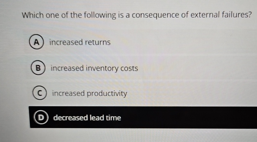 Solved Which one of the following is a consequence of | Chegg.com