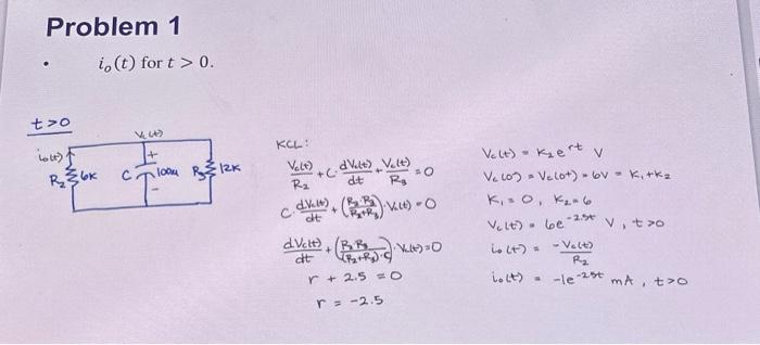 Solved Use the differential equation approach to find io(t) | Chegg.com