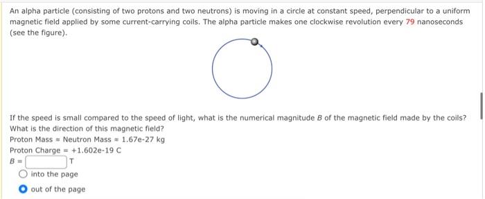 Solved An alpha particle (consisting of two protons and two | Chegg.com
