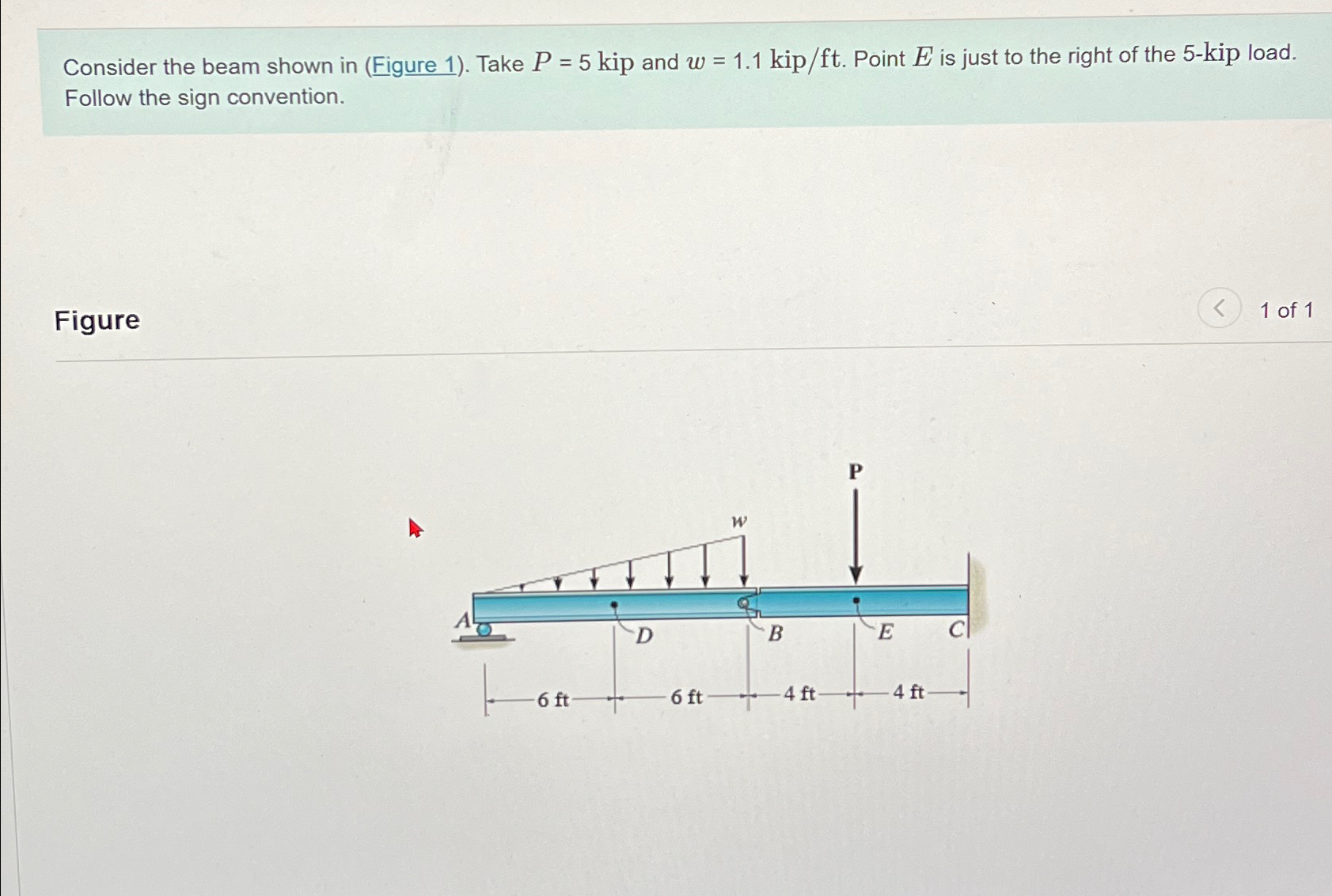 Solved Consider the beam shown in (Figure 1). ﻿Take P=5kip | Chegg.com