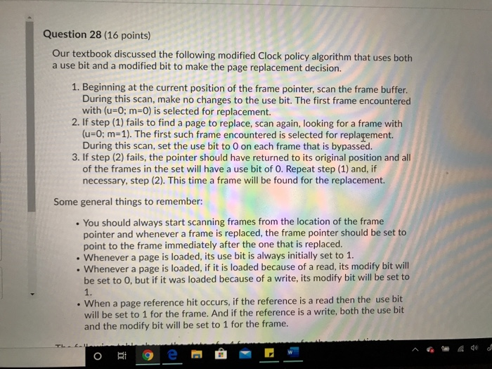 Solved Question 28 (16 points) Our textbook discussed the | Chegg.com