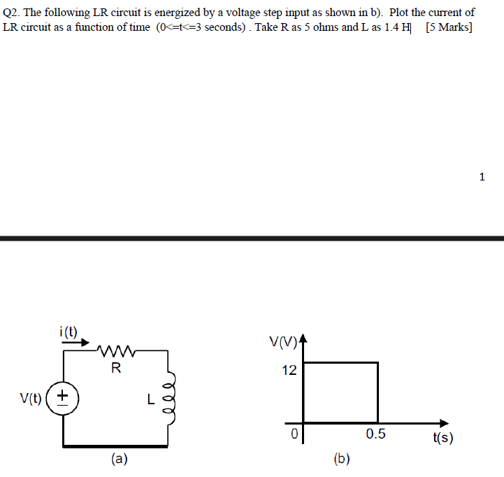 Solved Q2. ﻿The following LR circuit is energized by a | Chegg.com