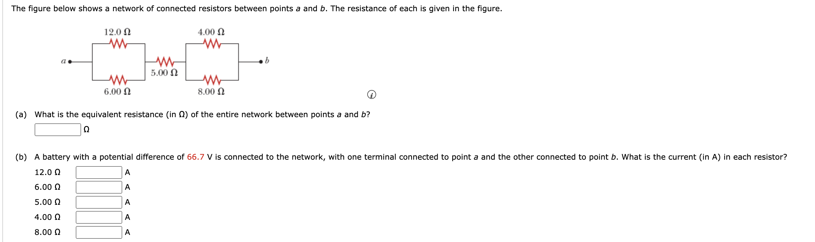 Solved The figure below shows a network of connected | Chegg.com