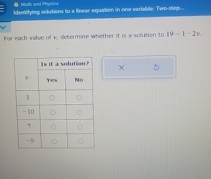 Solved Math and PlysicsIdentifying solutions to a linear | Chegg.com