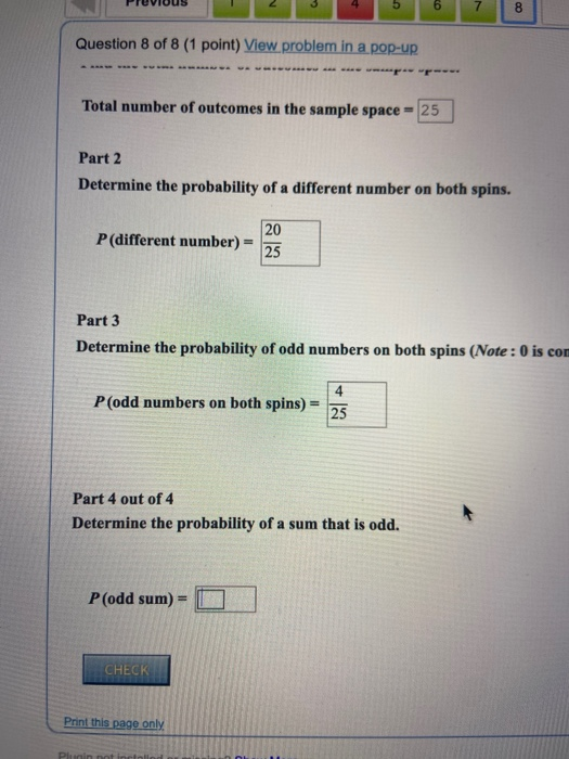 Solved 8 Question 8 of 8 (1 point) View problem in a pop-up | Chegg.com