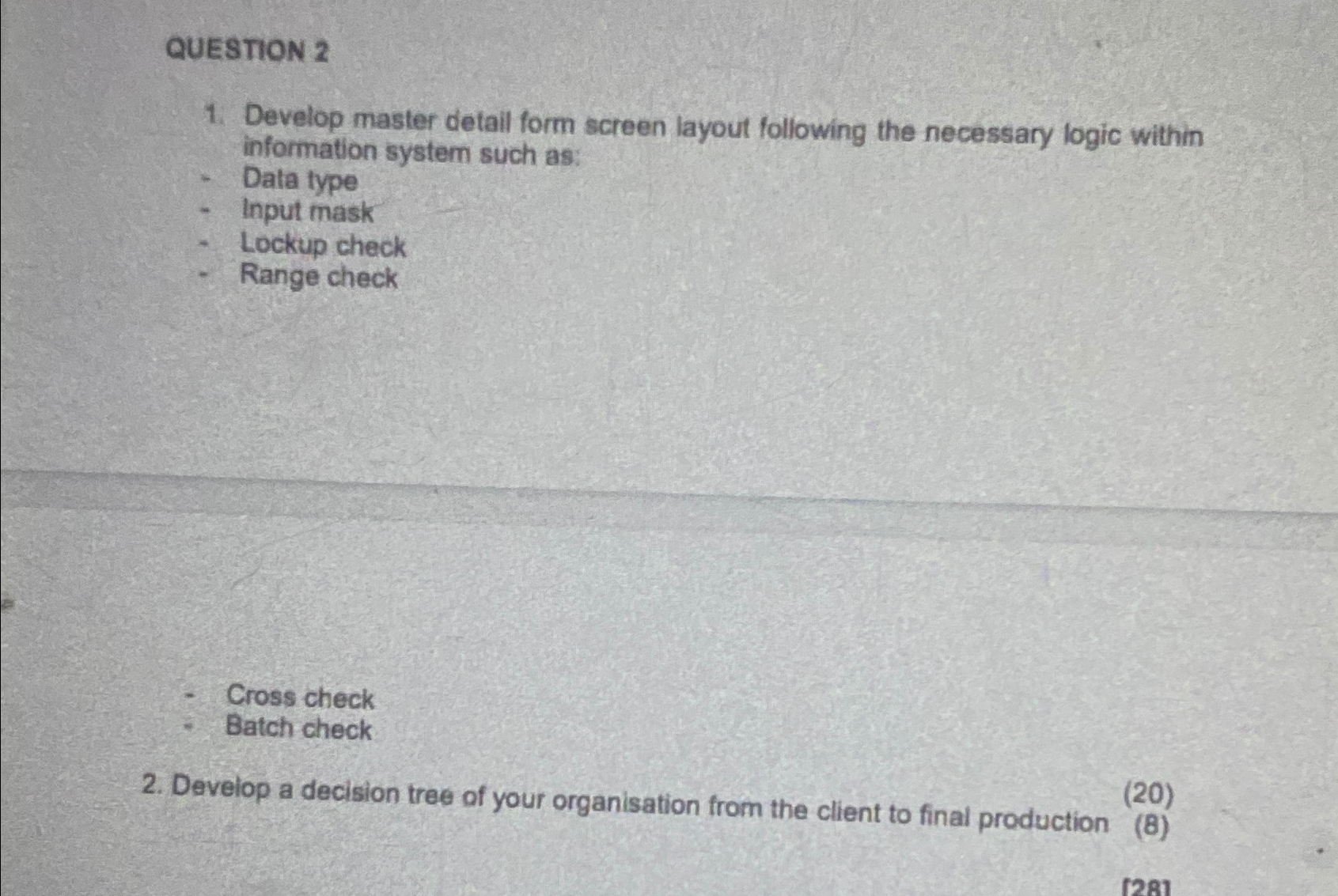 Solved QUESTION 2Develop master detail form screen layout | Chegg.com