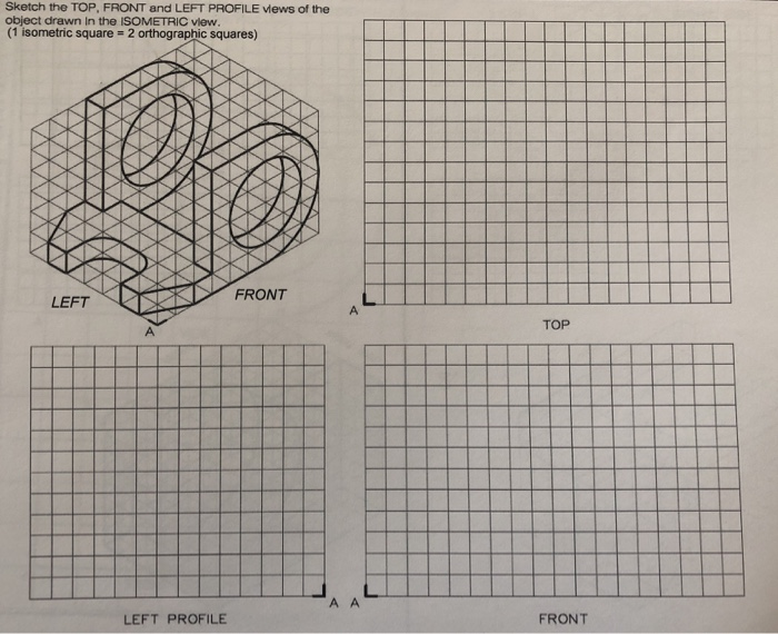 Solved 1. Sketch the TOP, FRONT and RIGHT SIDE views of the | Chegg.com