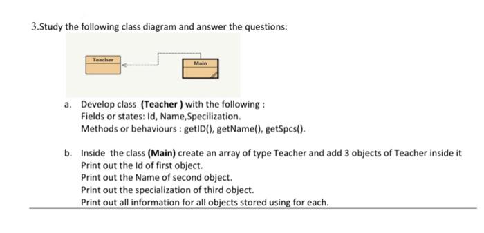 Solved 3.Study the following class diagram and answer the | Chegg.com