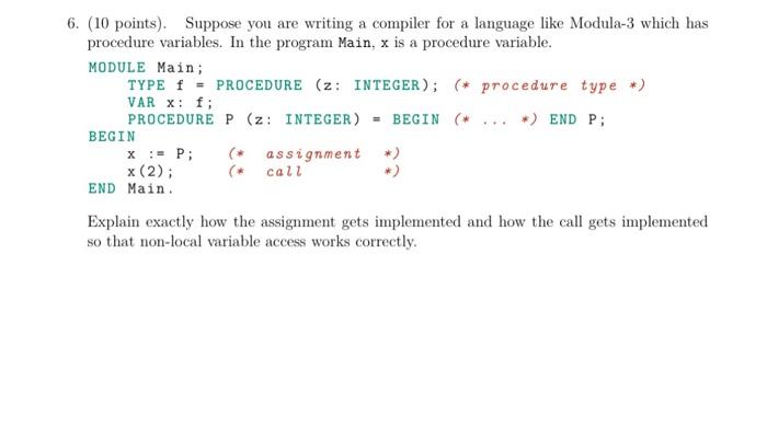 Solved 6. (10 points). Suppose you are writing a compiler | Chegg.com