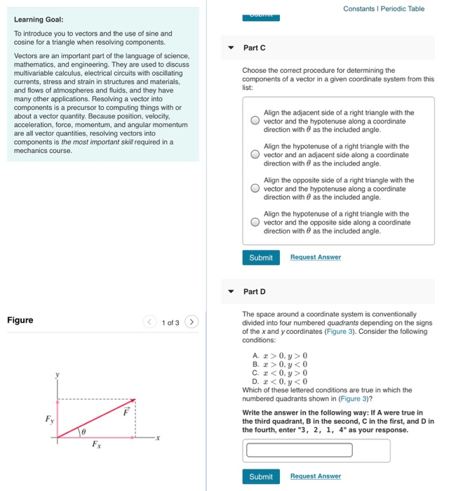 Solved Learning Goal: To introduce you to vectors and the | Chegg.com