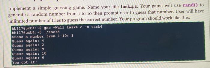 Solved Implement a simple guessing game. Name your file | Chegg.com