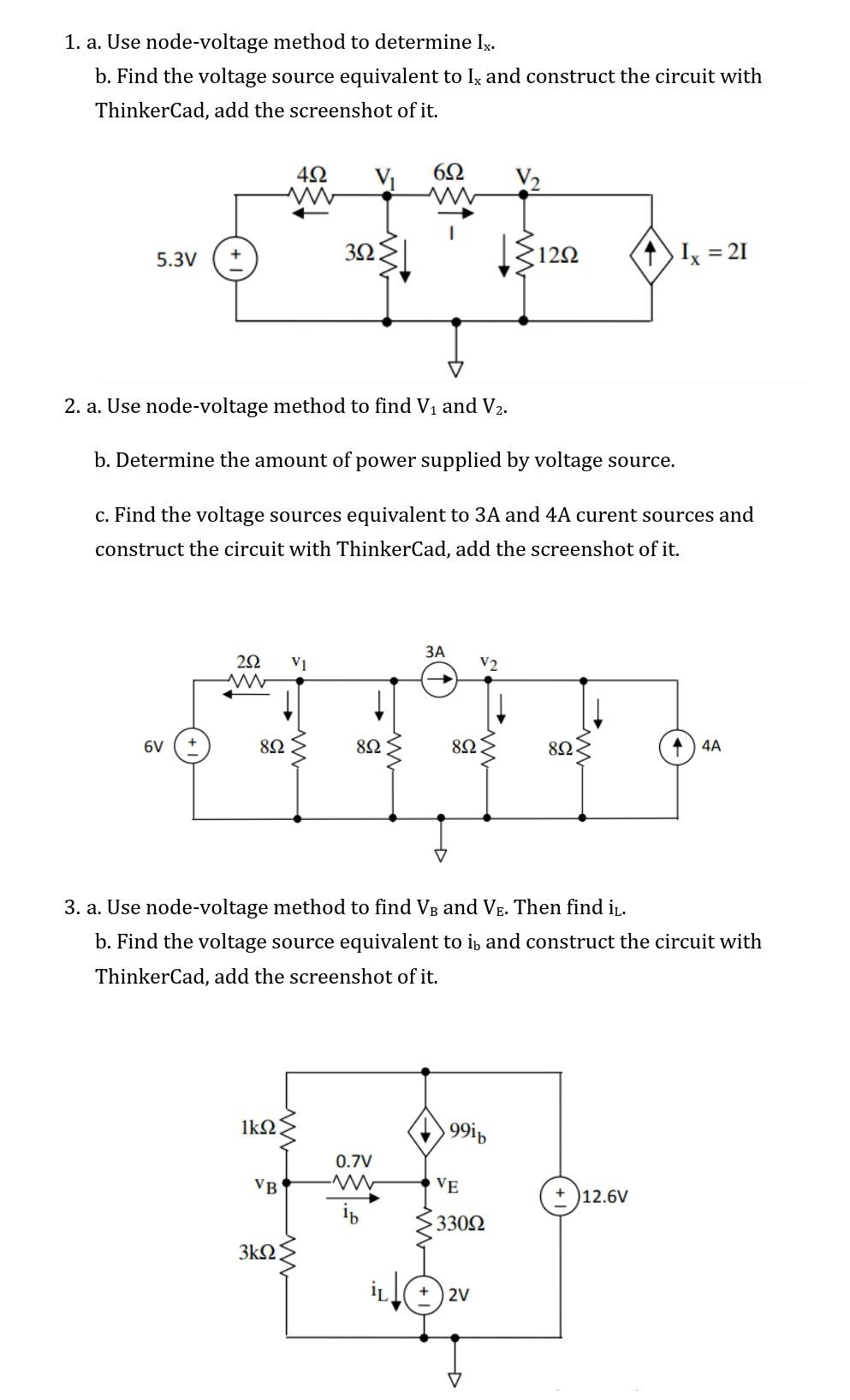 Solved 1. a. Use node-voltage method to determine Ix. b. | Chegg.com