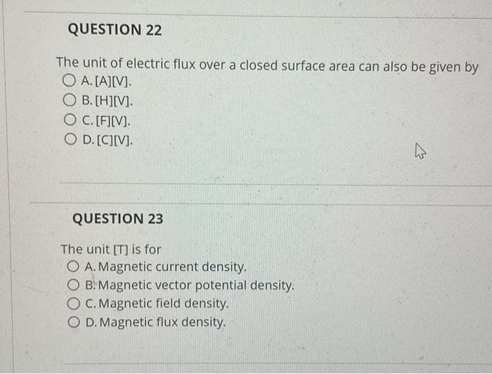 Solved The unit of electric flux over a closed surface area | Chegg.com