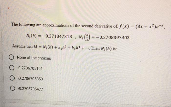 Solved The following are approximations of the second | Chegg.com