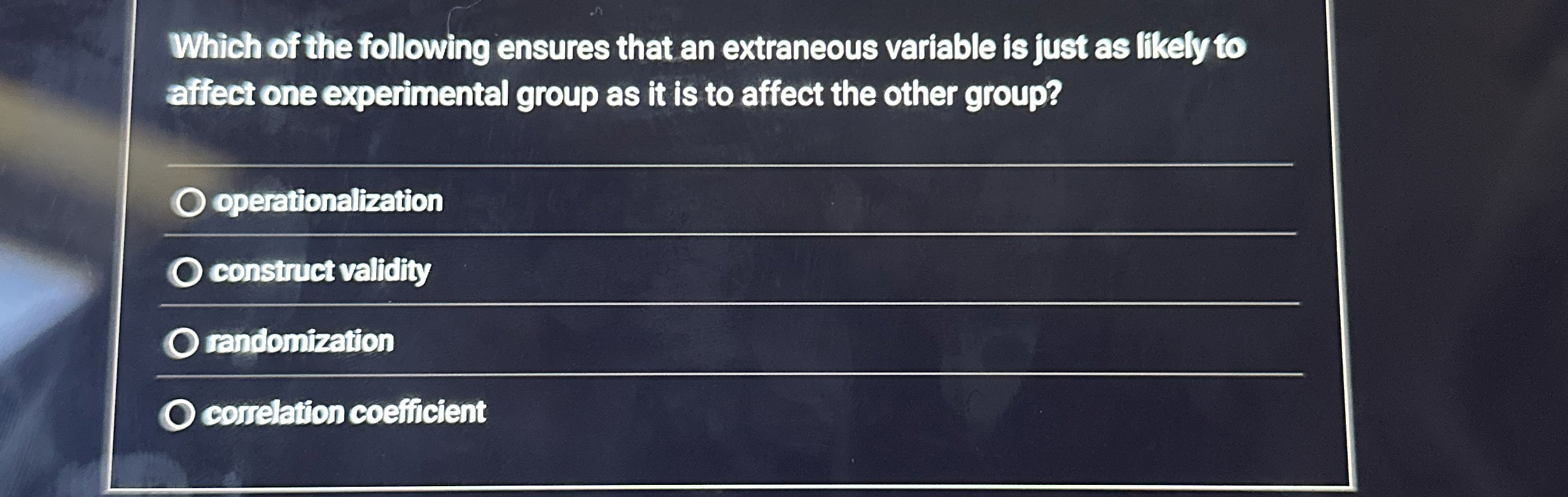 Solved Which of the following ensures that an extraneous | Chegg.com