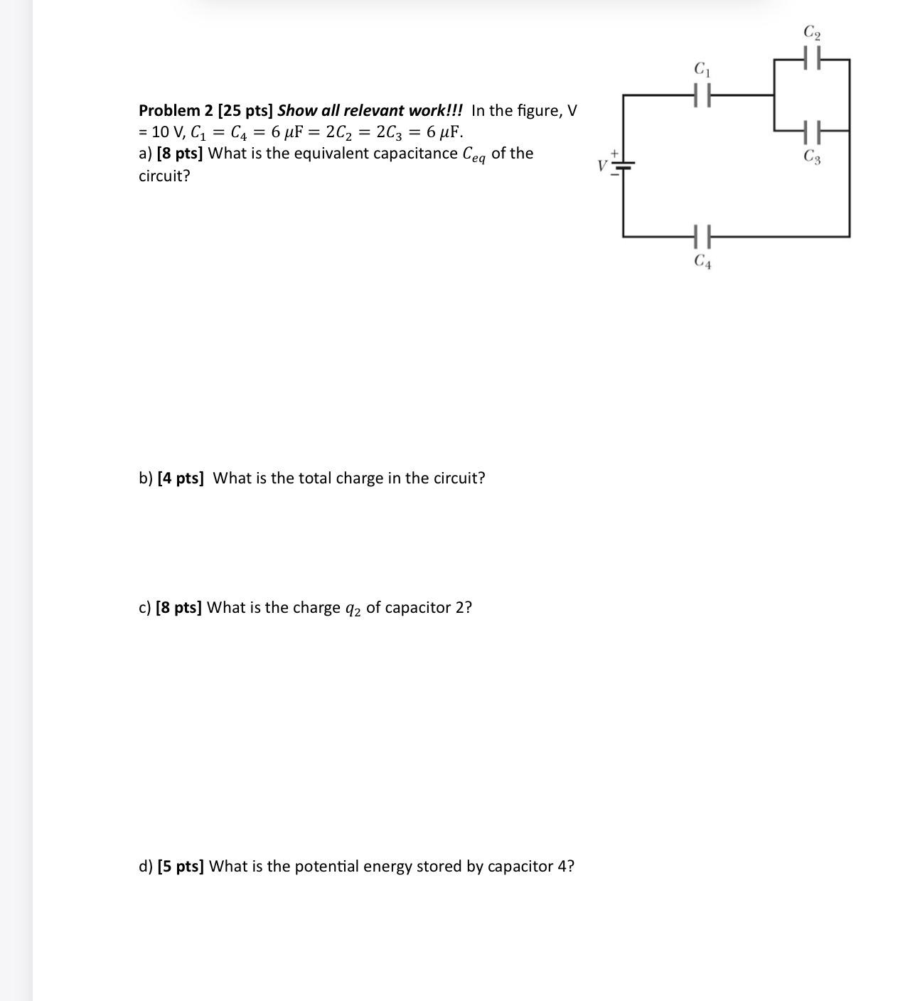 Solved Problem 2 [25 pts] ﻿Show all relevant work!!! In ﻿the | Chegg.com