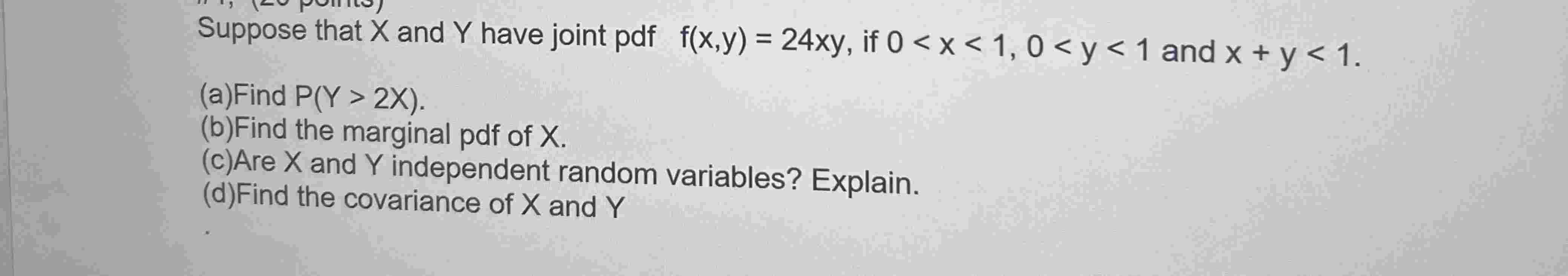 Solved Suppose that x ﻿and Y ﻿have joint | Chegg.com