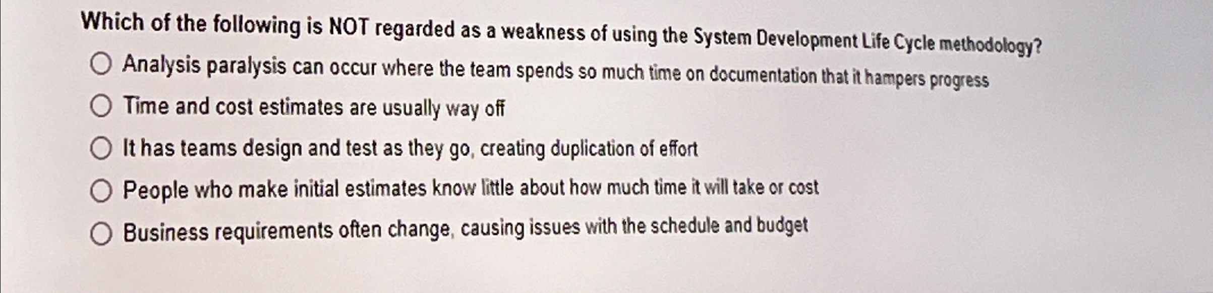 Solved Which of the following is NOT regarded as a weakness | Chegg.com