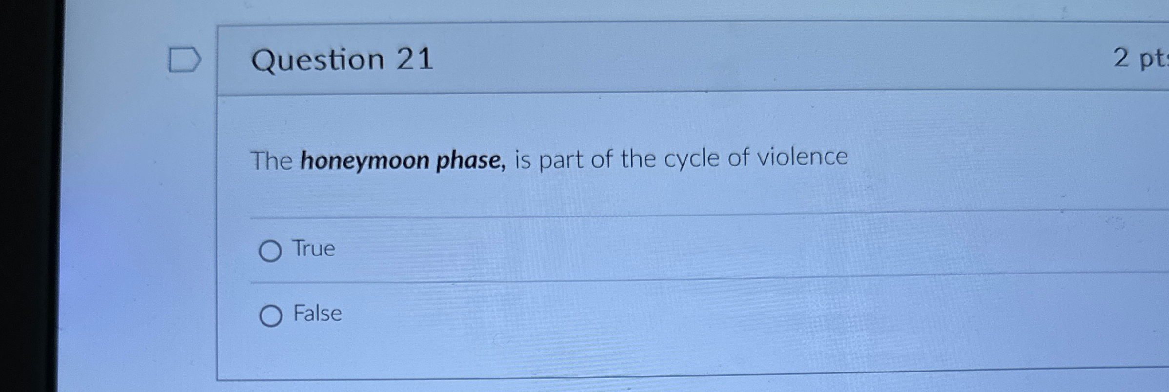 Solved Question 21The honeymoon phase, is part of the cycle | Chegg.com