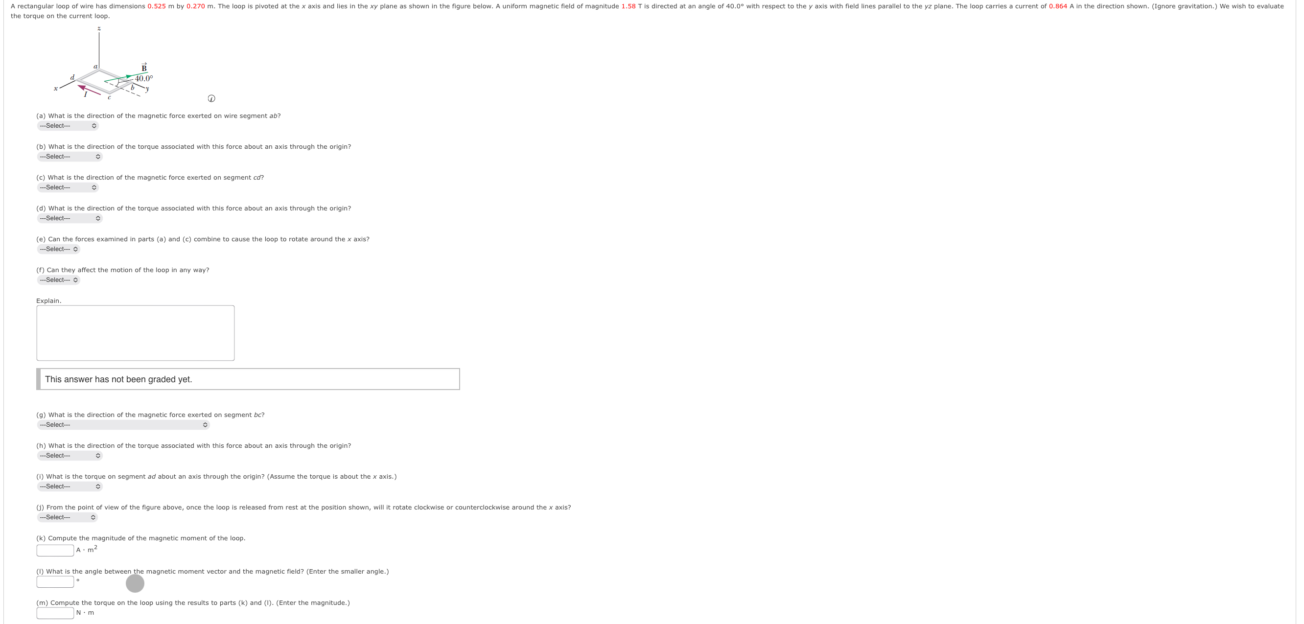 Solved the torque on the current loop.(i)(a) ﻿What is the | Chegg.com