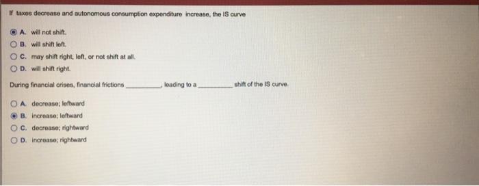 Solved taxes decrease and autonomous consumption expenditure | Chegg.com