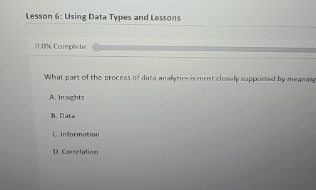 Solved Lesson 6: Using Data Types and Lessons0.0% | Chegg.com