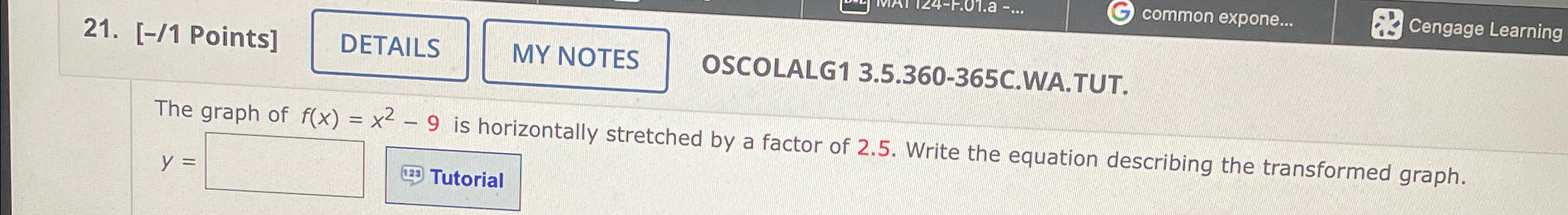 Solved [-/1 ﻿Points]OSCOLALG1 3.5.360-365C.WA.TUT.The graph | Chegg.com