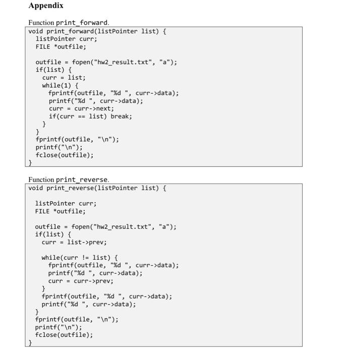 have to code c program , and add the appendix part | Chegg.com